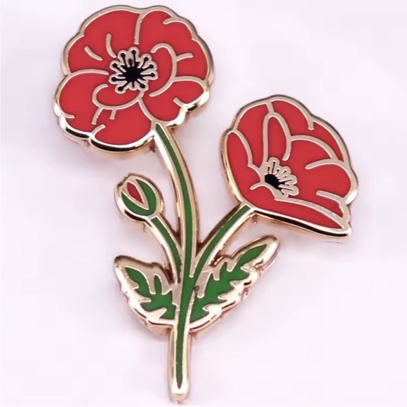 Accessories | Remembrance Day Celebration Enamel Metal Pin Poppy | Poshmark